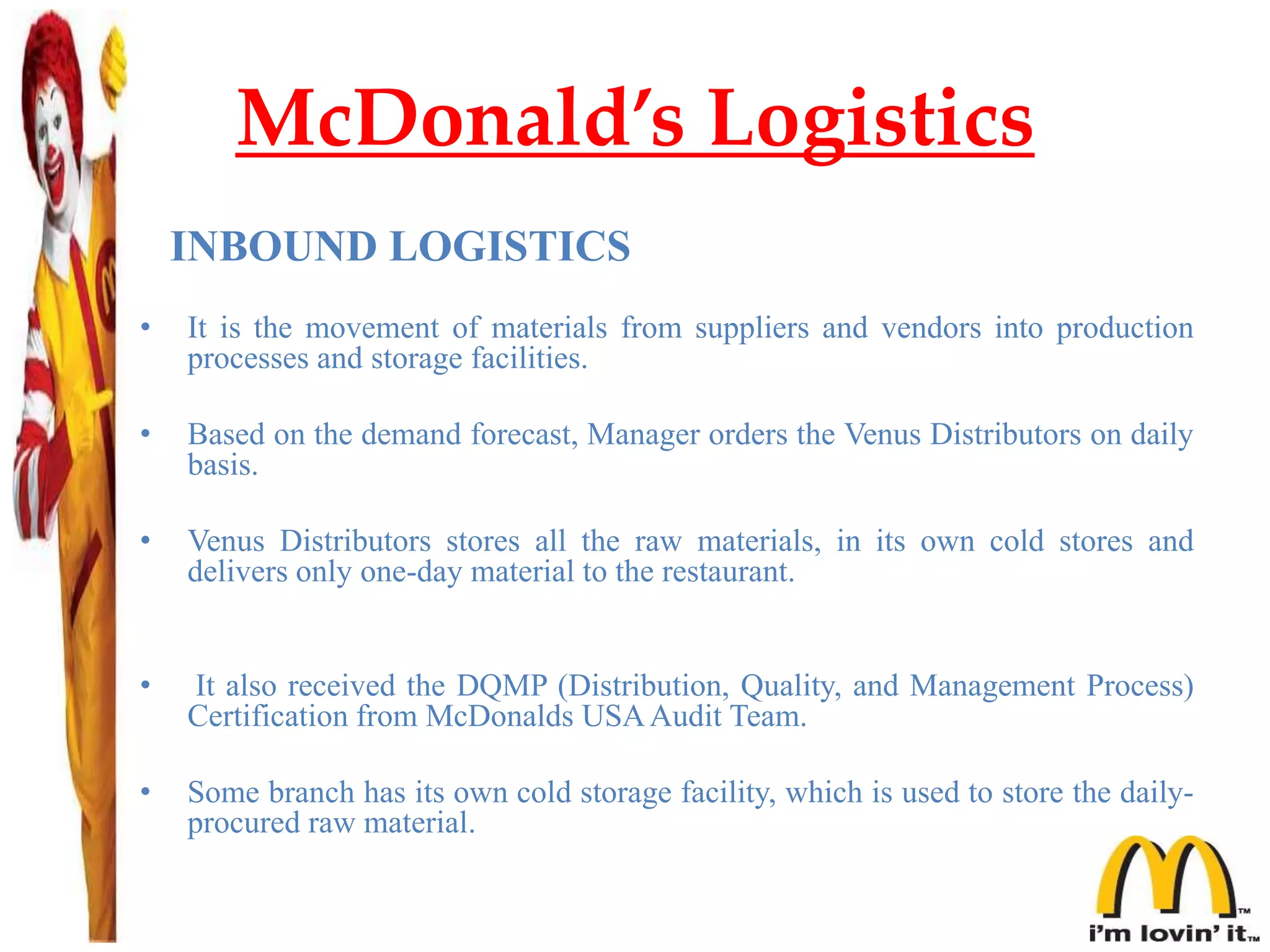 SUPPLY CHAIN MANAGMENT ON McDonald | PPTX