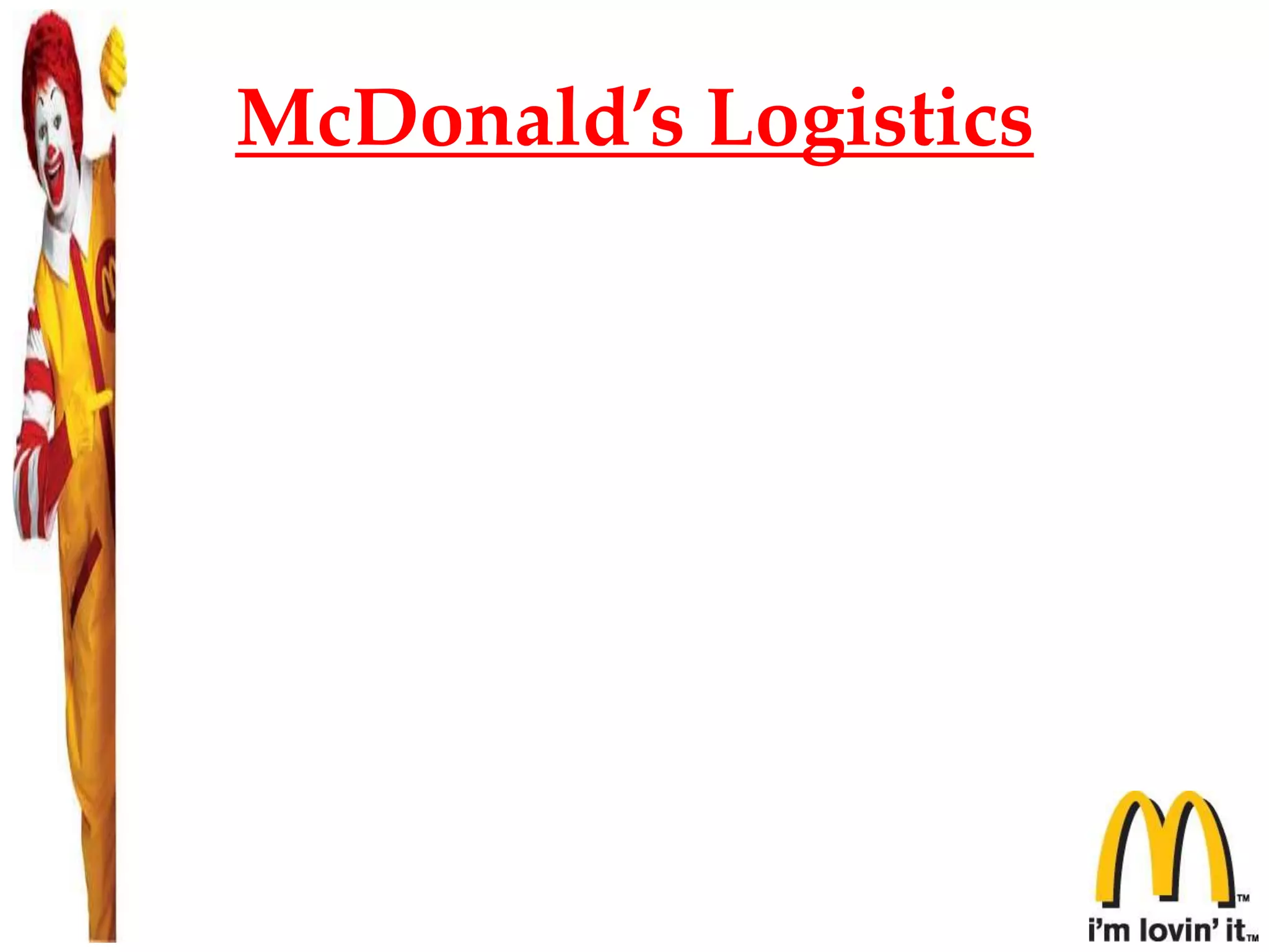 SUPPLY CHAIN MANAGMENT ON McDonald | PPTX