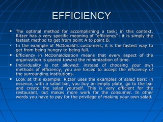 Mc donaldization of society(final) | PPT