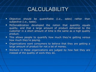Mc donaldization of society(final) | PPT