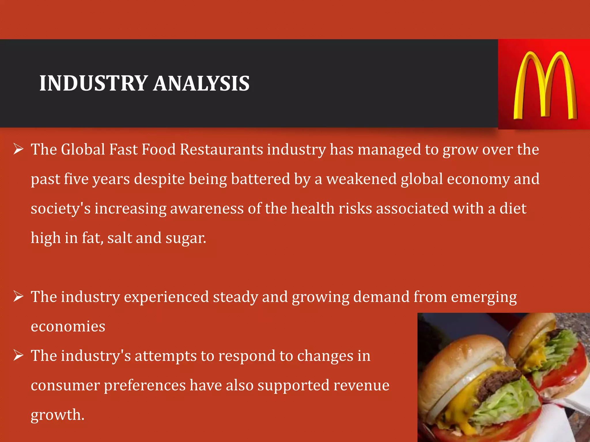 Gap analysis of Mc donalds with respect to fast food industry | PPTX