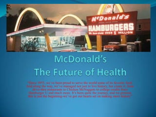 Mcdonalds | PPTX | Food Industry | Industries