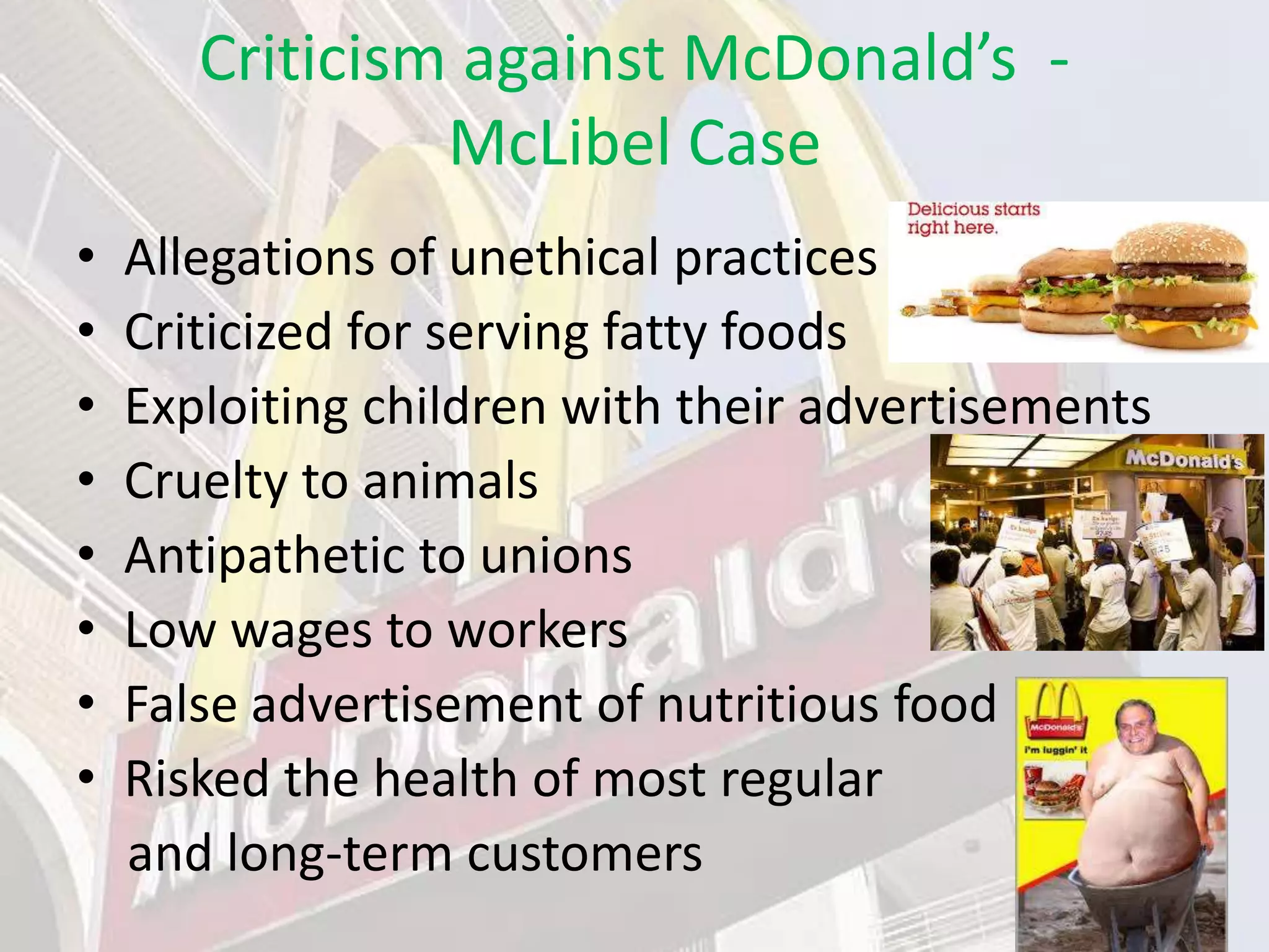 McDonalds Case on Ethics | PPTX