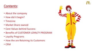 Mc donald's customer loyalty programs and customer relationship ...