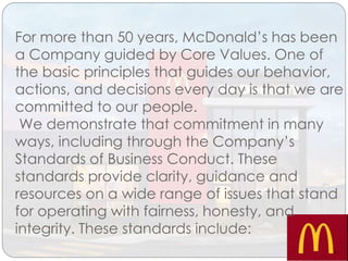 CSR done by McDonalds Std.XI Project | PPTX