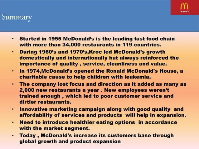 McDonald's case study | PPTX | Food Industry | Industries
