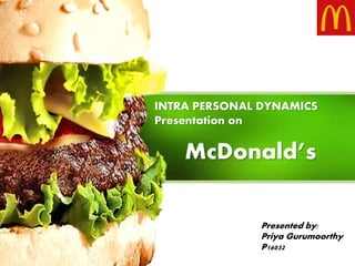 Mc Donald's - Intrapersonal Dynamics | PPTX