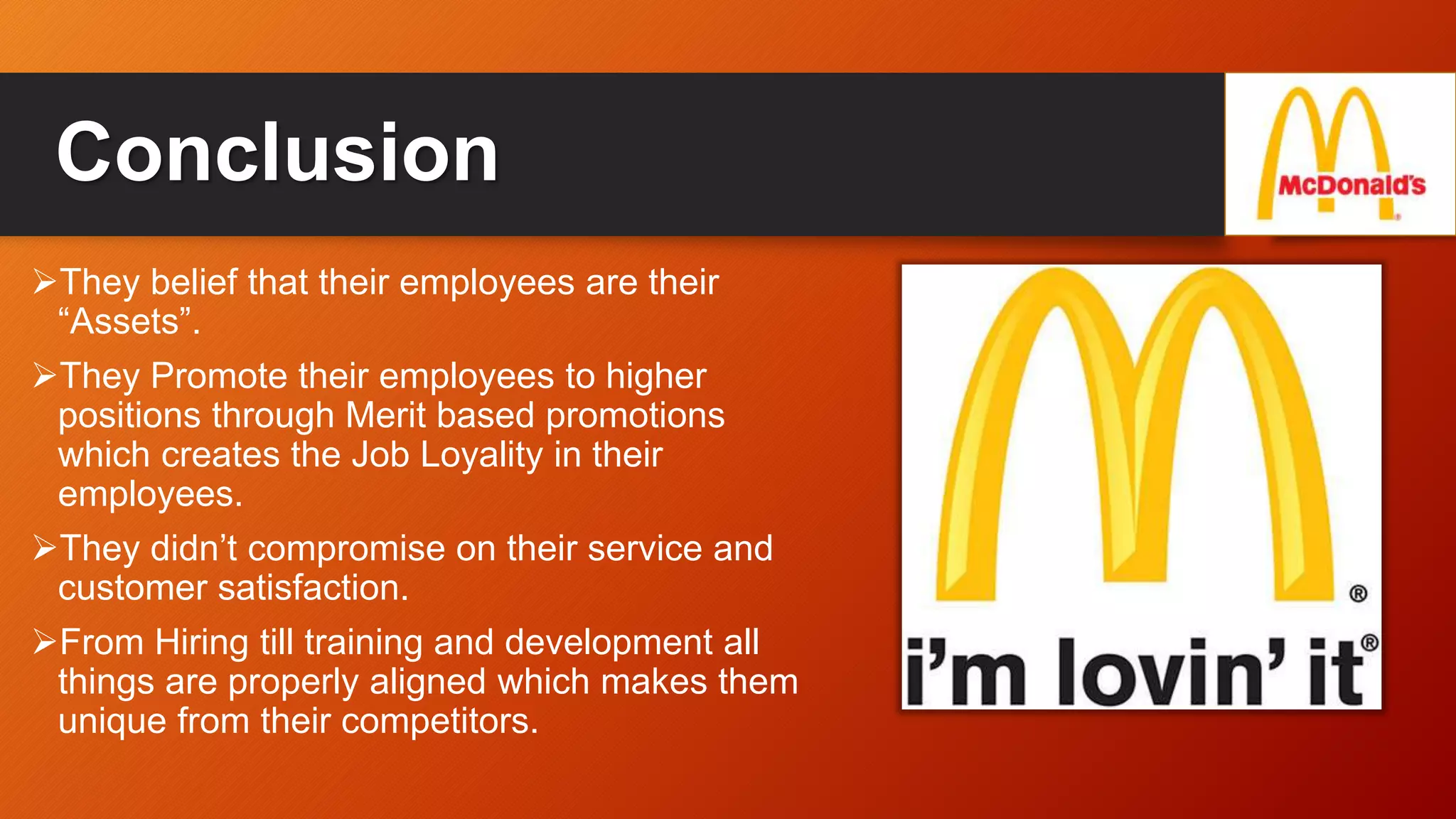 Mcdonalds -Recruiting, selecting and training for success | PPTX