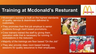 Mcdonalds -Recruiting, selecting and training for success | PPTX