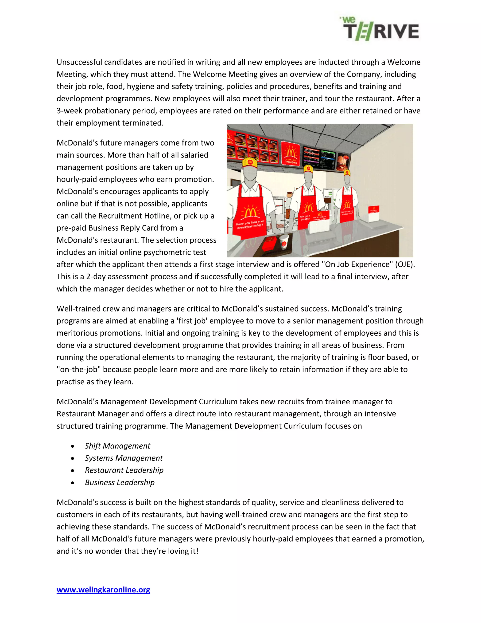 Mc donalds Recruitment Case Study | PDF