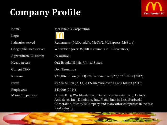 McDonalds Corporation Strategic Management Analysis