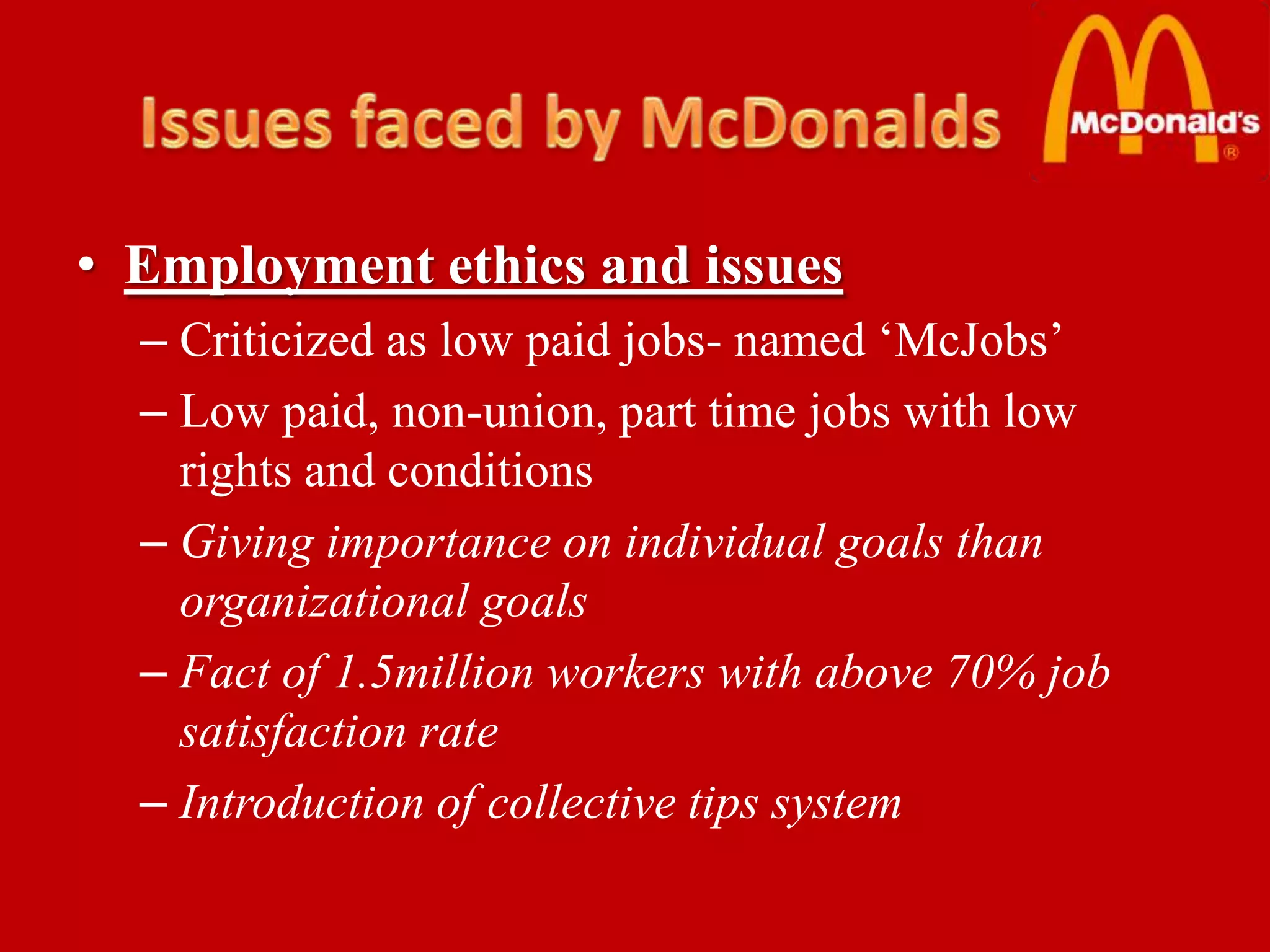 Mcdonalds UAE- PESTLE, Porter's 5, SWOT, Issues & Recomendations. | PPT
