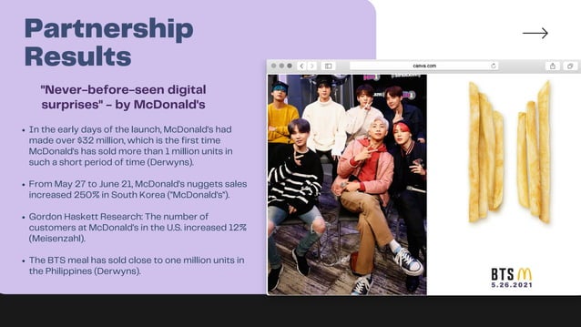 BTS and Mcdonald's partnership | PPT