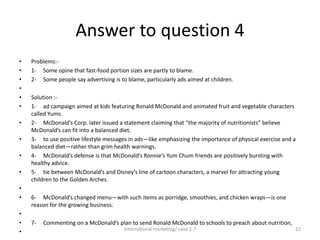 Mcdonalds and obesity | PPTX