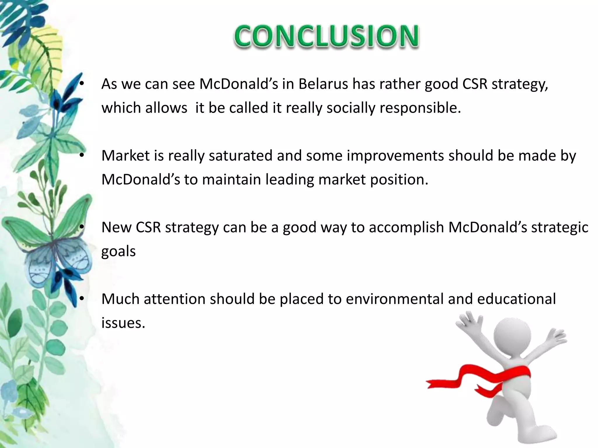 Mc donald's csr strategy | PPTX | Business | Business and Finance