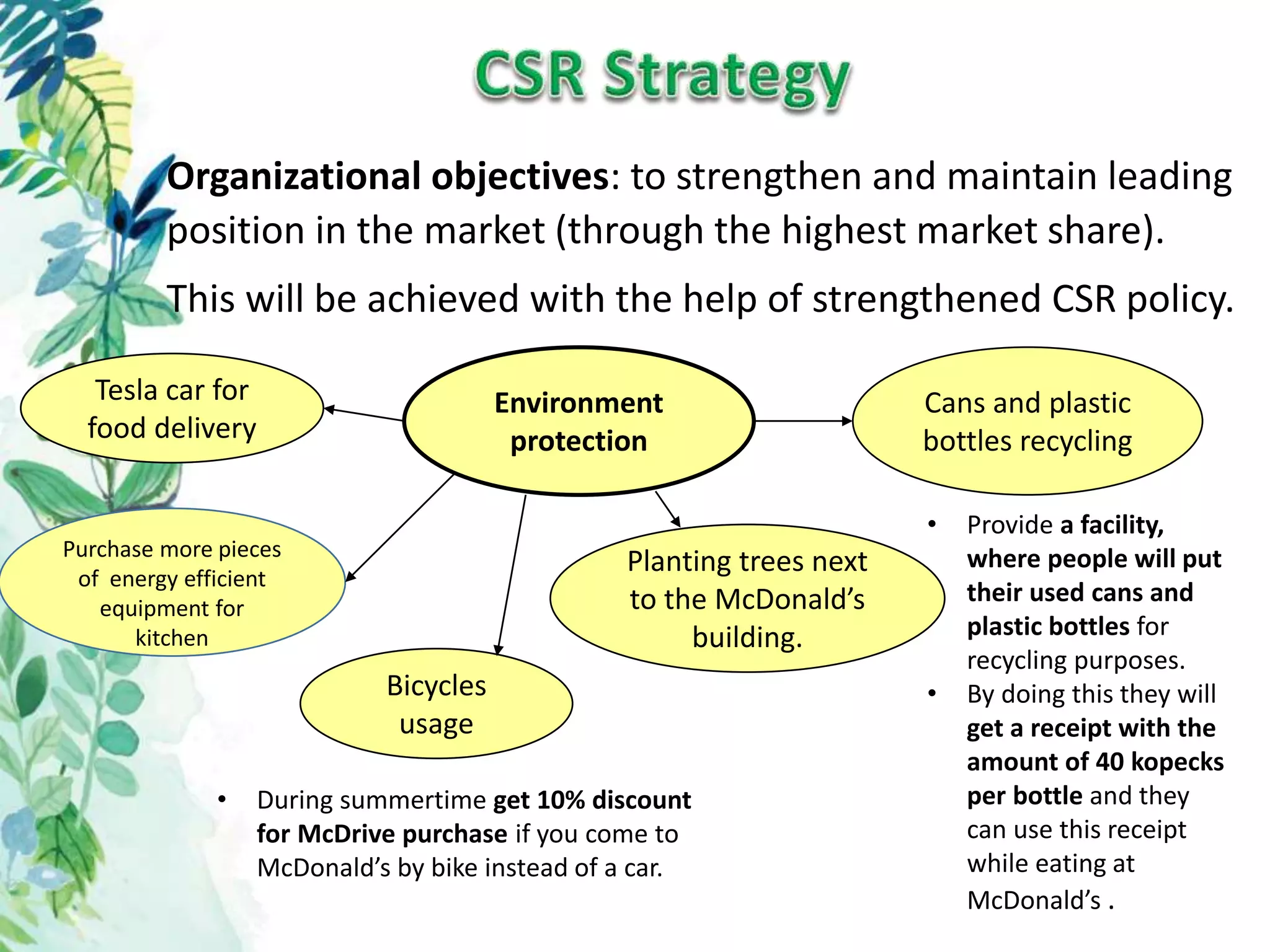 Mc donald's csr strategy | PPTX | Business | Business and Finance