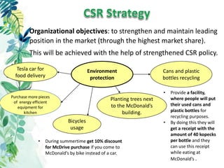 Mc donald's csr strategy | PPTX | Business | Business and Finance