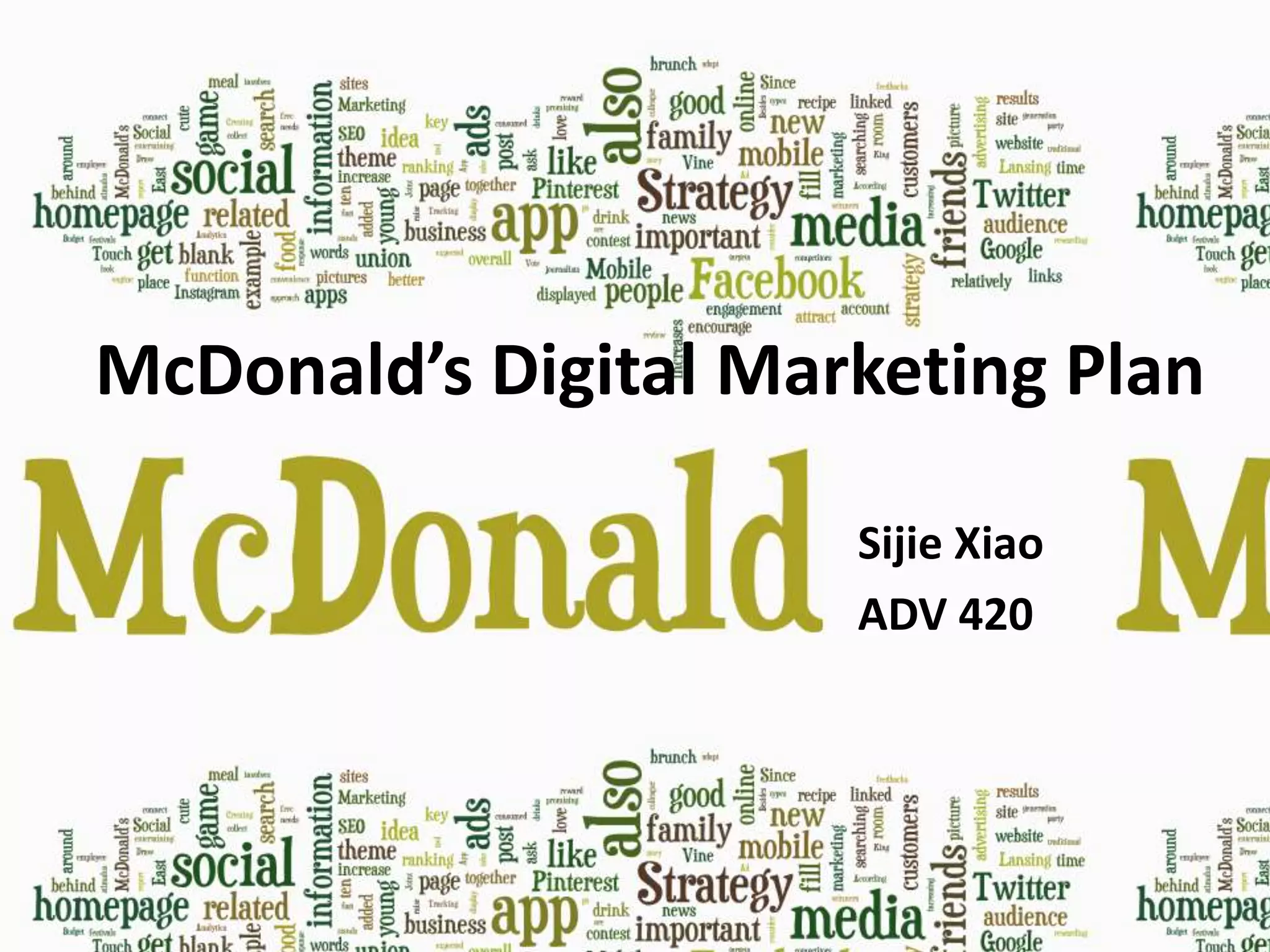 Mc donald's digital marketing plan | PPTX