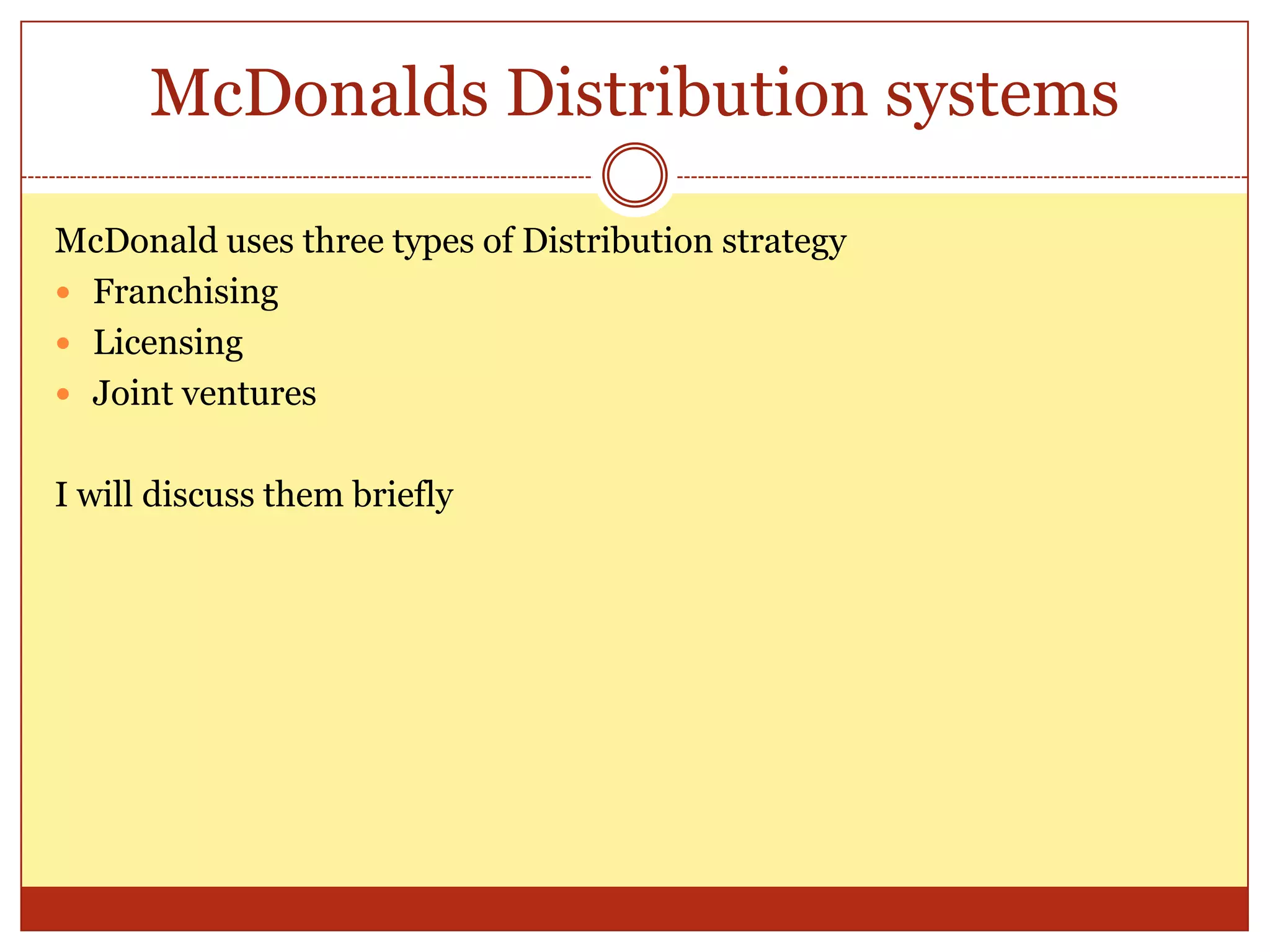 Mc donald’s e procurement, Supply Chain and Logistics | PPTX