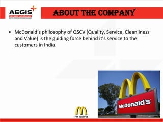 Service Marketing at Mc Donalds | PPT