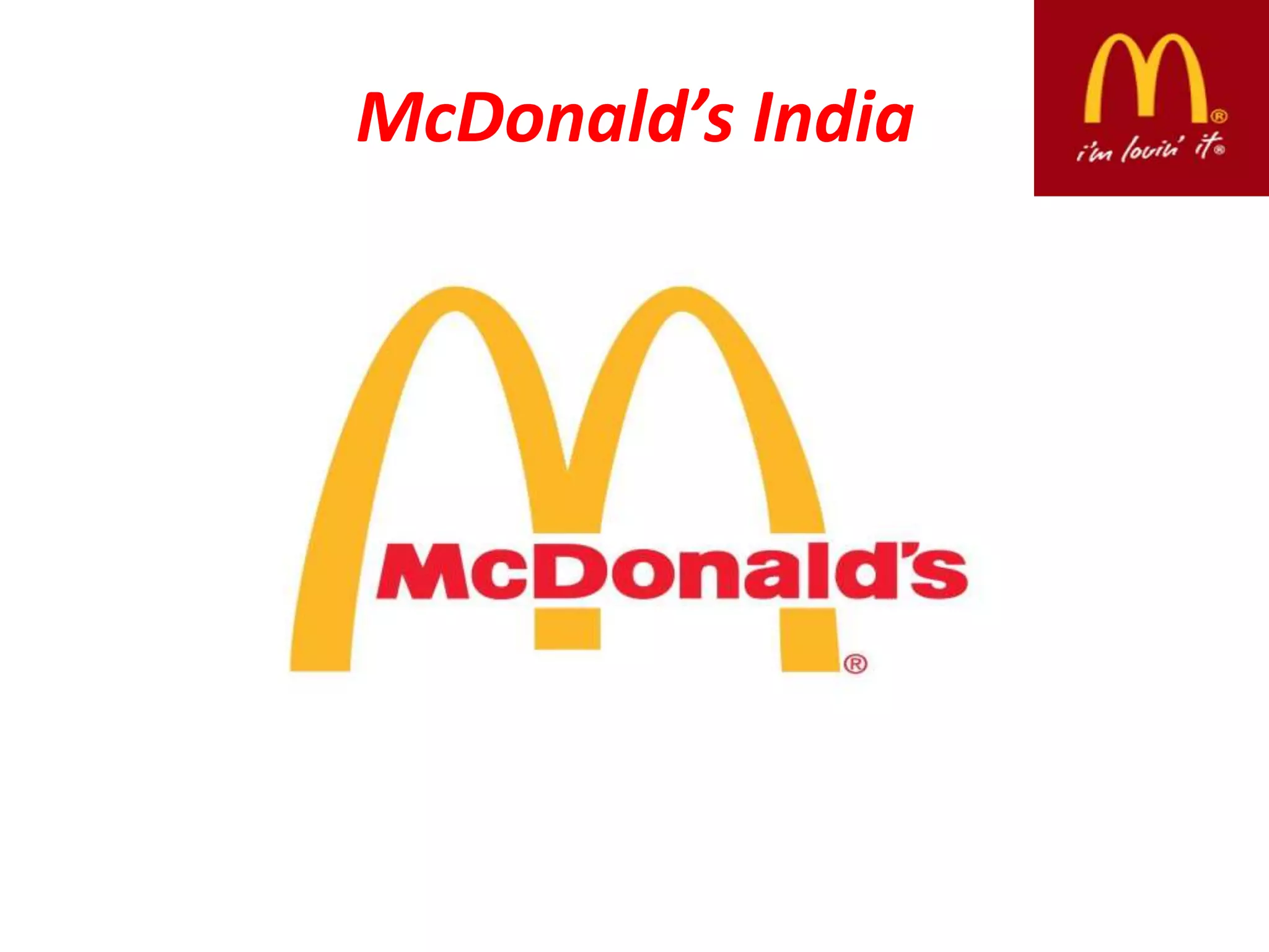 Mcdonald's india | PPTX