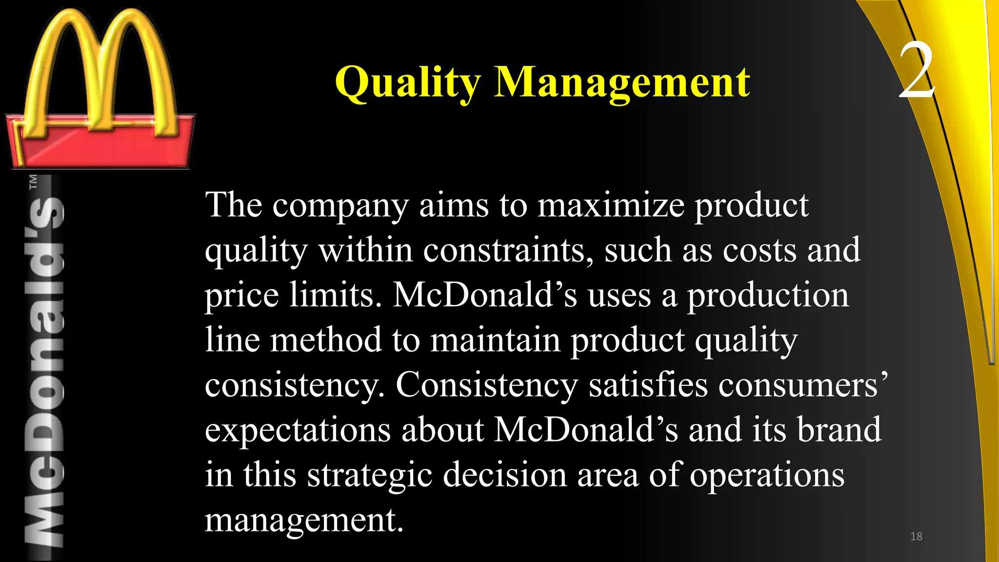McDonalds - OPERATIONS MANAGMENT | PPTX