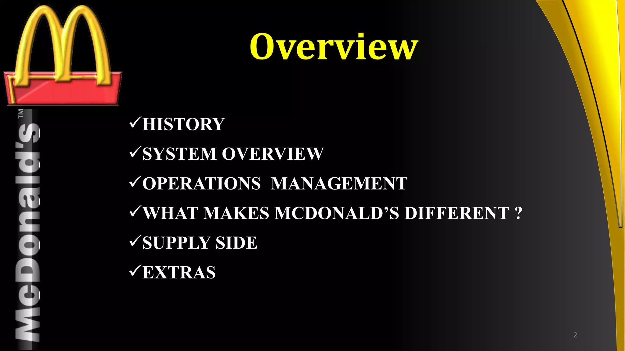 McDonalds - OPERATIONS MANAGMENT | PPTX