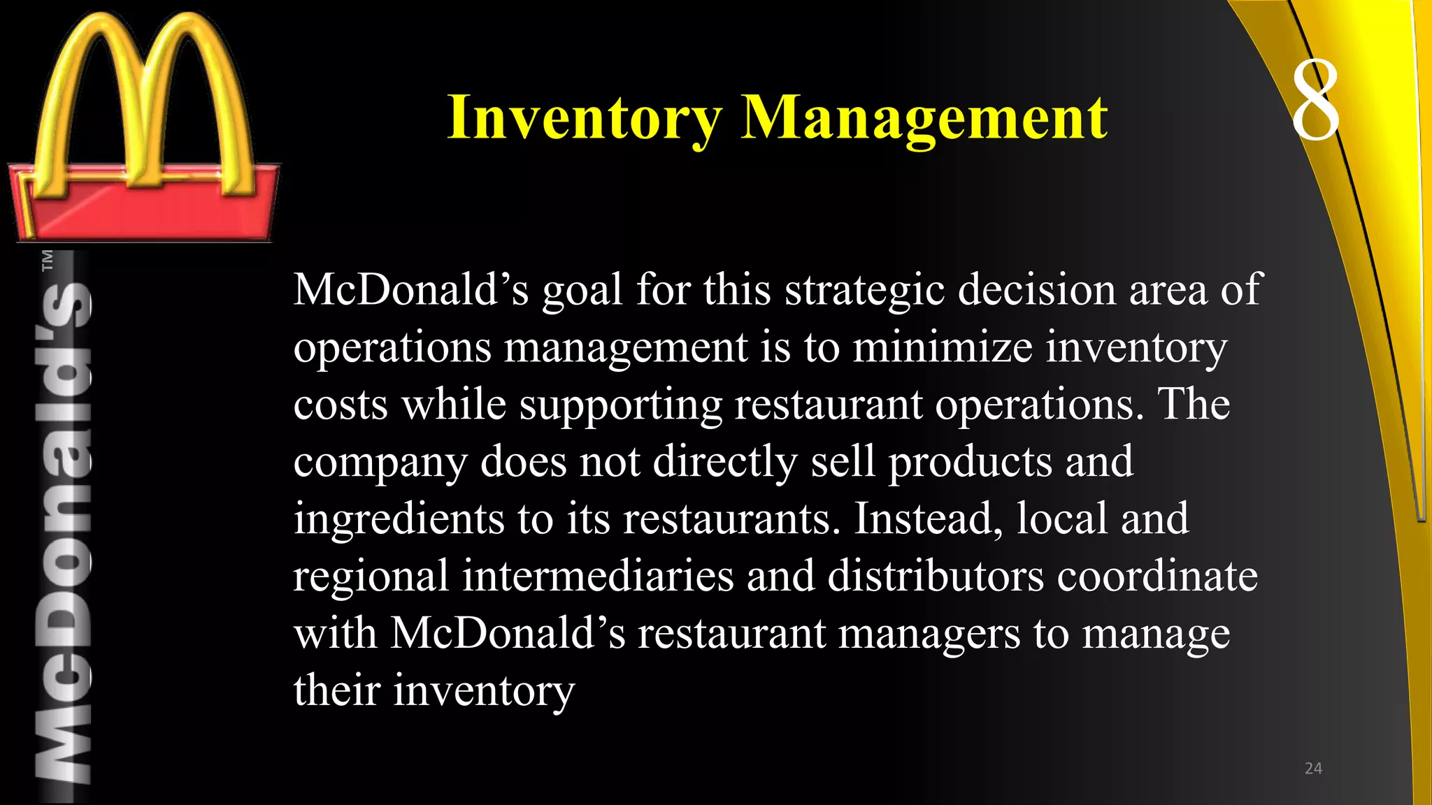 McDonalds - OPERATIONS MANAGMENT | PPTX