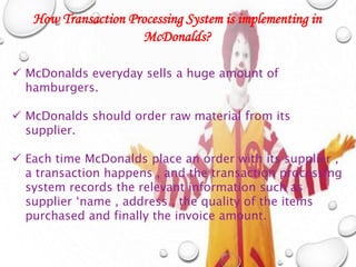 Mcdonald's mis | PPTX