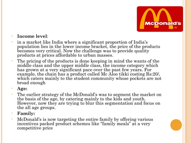 Mc donalds ppt | PPT | Food Industry | Industries