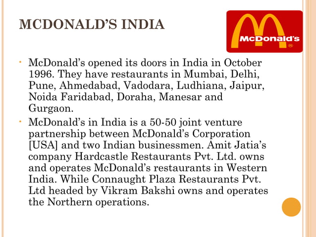Mc donalds ppt | PPT | Food Industry | Industries
