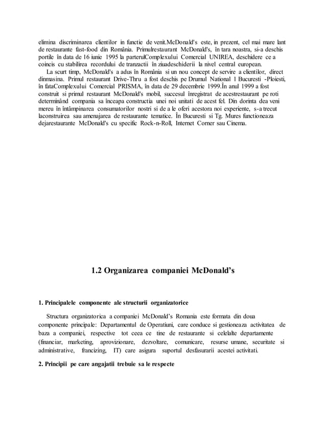 Mc donalds proiect | DOCX