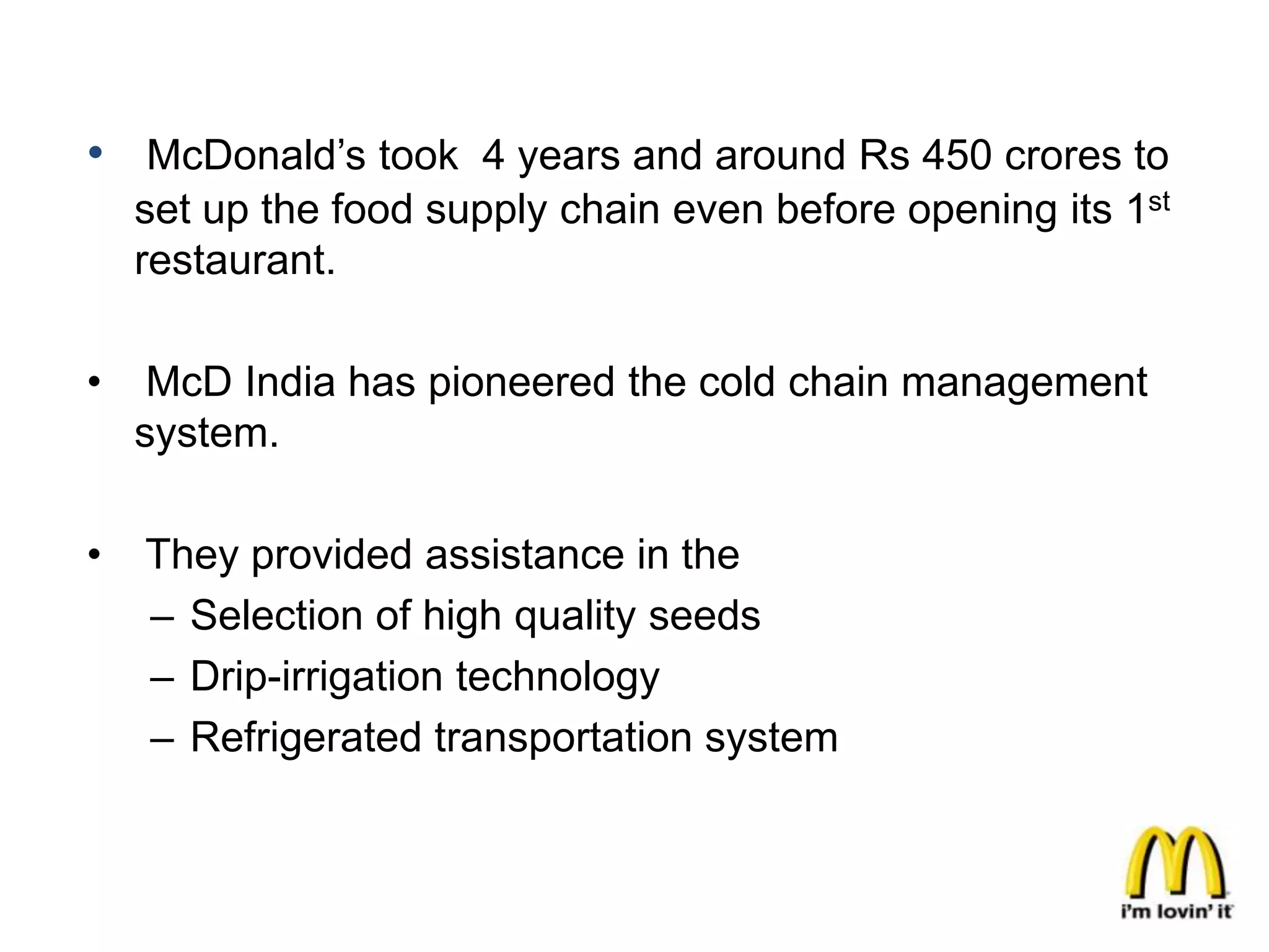 Supply chain management of McDonalds | PPTX
