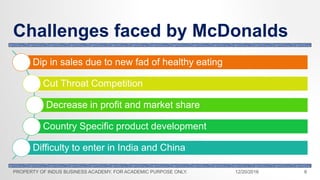 Mc donalds success strategy and global expansion through customer | PPT