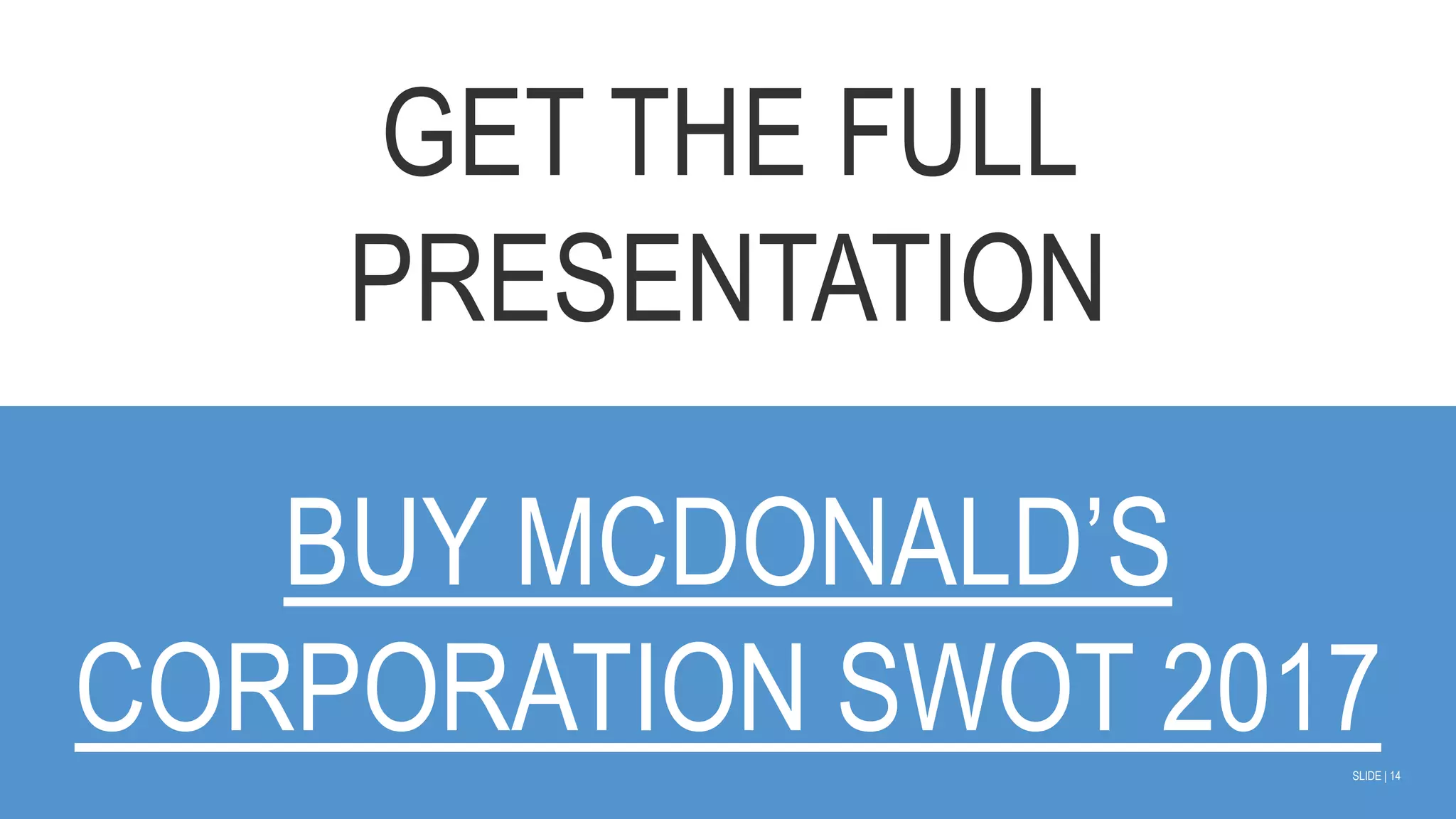 McDonald's swot analysis 2017 | PPTX