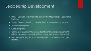Mc donald’s talent management and leadership development | PPTX