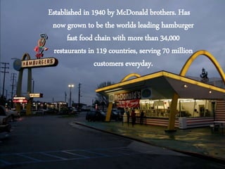 McDonald's The Brand Story | PPTX