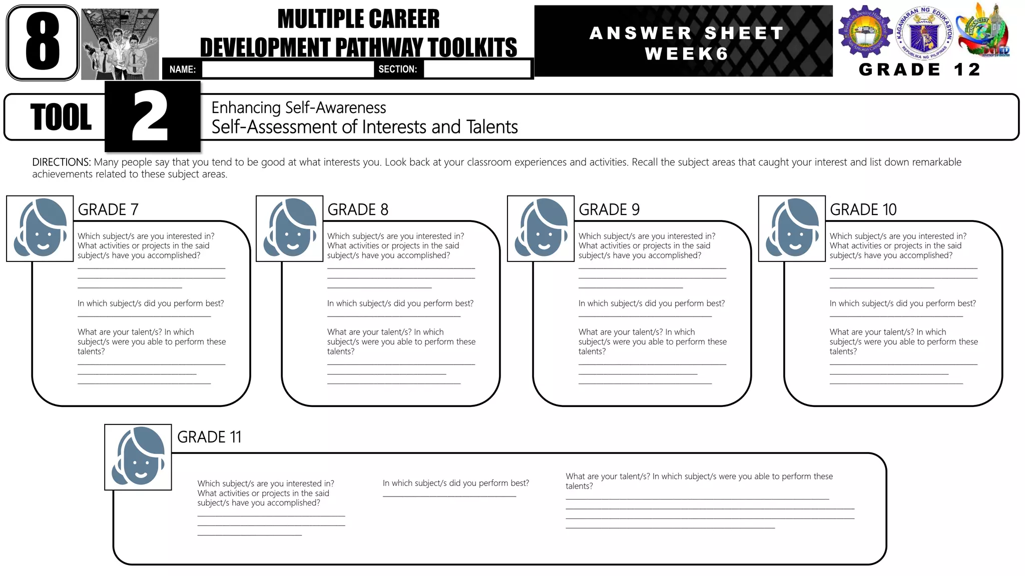MCDP ANSWER SHEET WEEK 6 TO 8.pptx | Resume Writing and Advice | Job Search