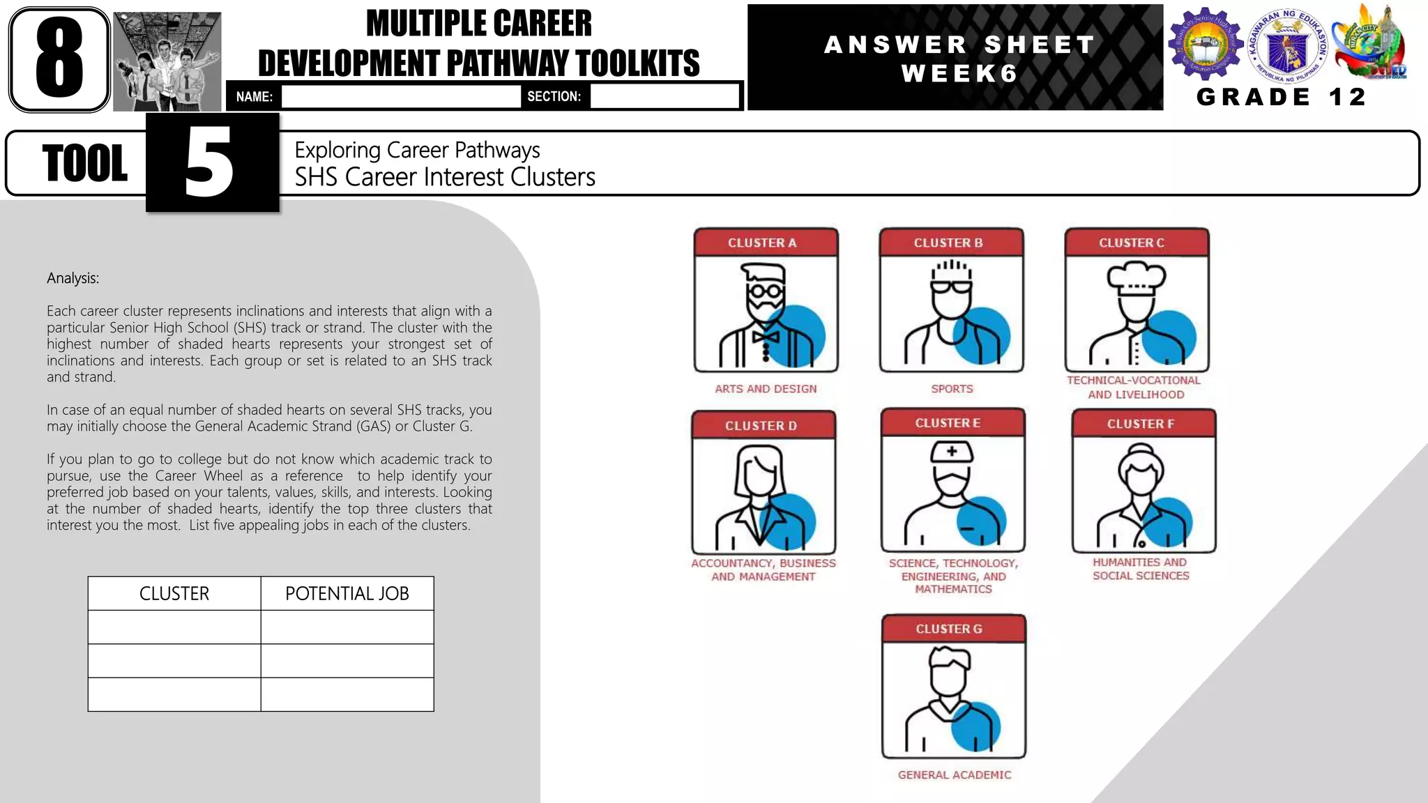 MCDP ANSWER SHEET WEEK 6 TO 8.pptx | Resume Writing and Advice | Job Search