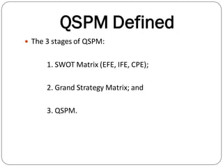 Mcd qspm strategy formulation | PDF