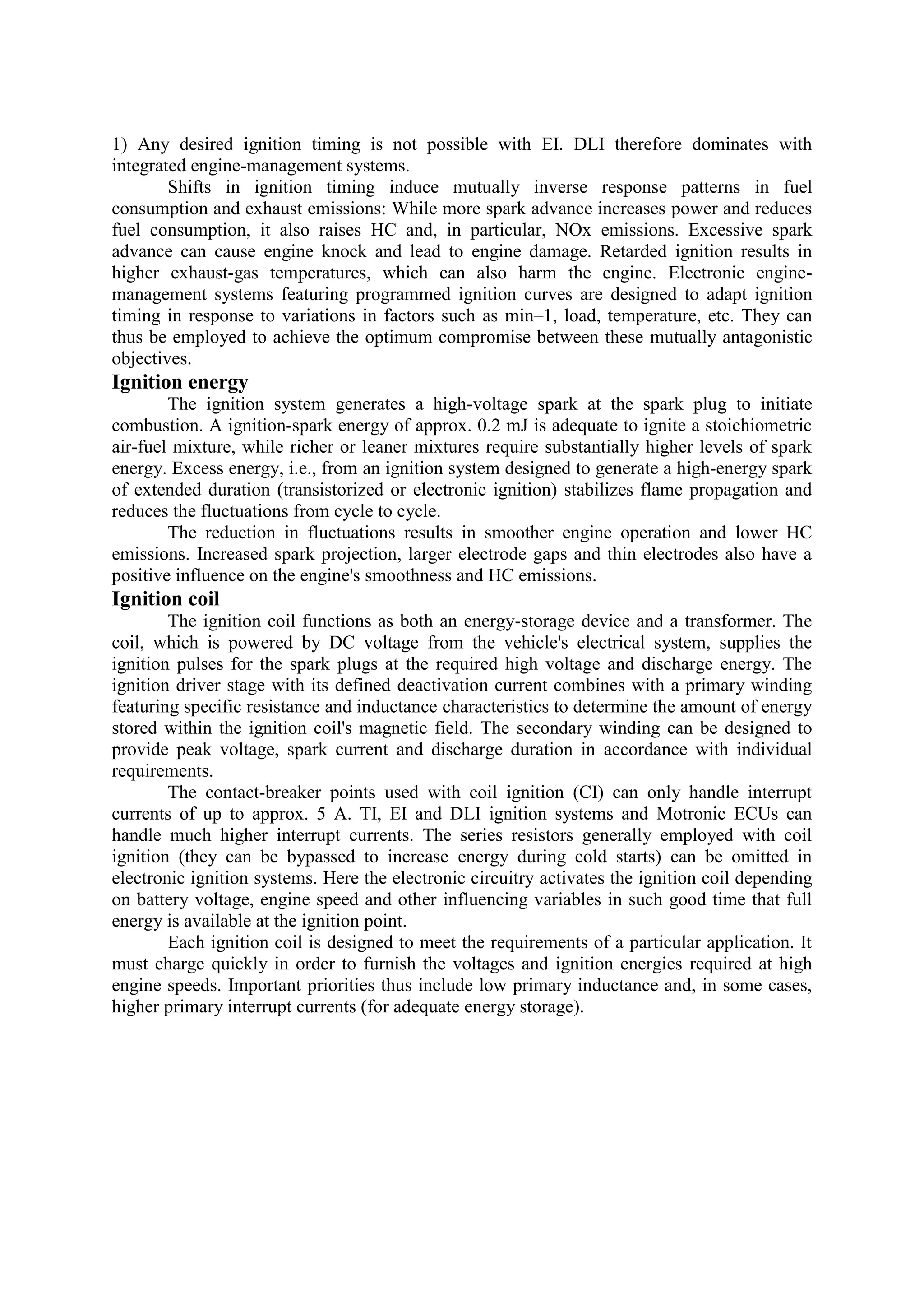 Ignition Engine working operation | PDF