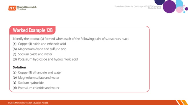 MCE IGCSE Chemistry PPT C12 (Acid Base Salt G-9).pdf | Chemistry | Science