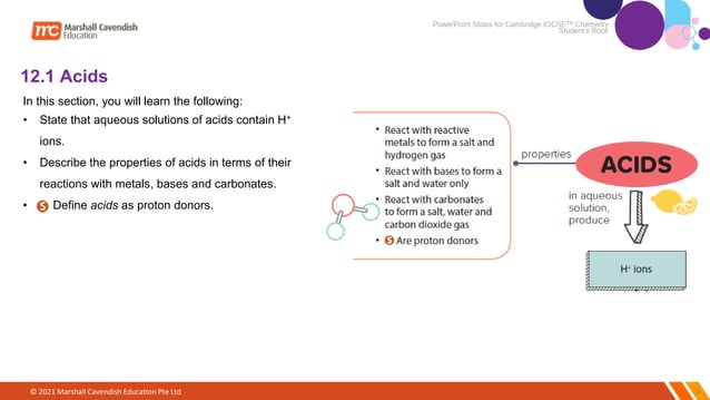 MCE IGCSE Chemistry PPT C12 (Acid Base Salt G-9).pdf | Chemistry | Science