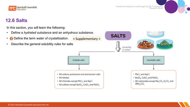 MCE IGCSE Chemistry PPT C12 (Acid Base Salt G-9).pdf | Chemistry | Science