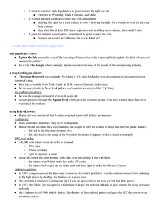 US History Chapter 9 Progressive Era Study Guide | PDF