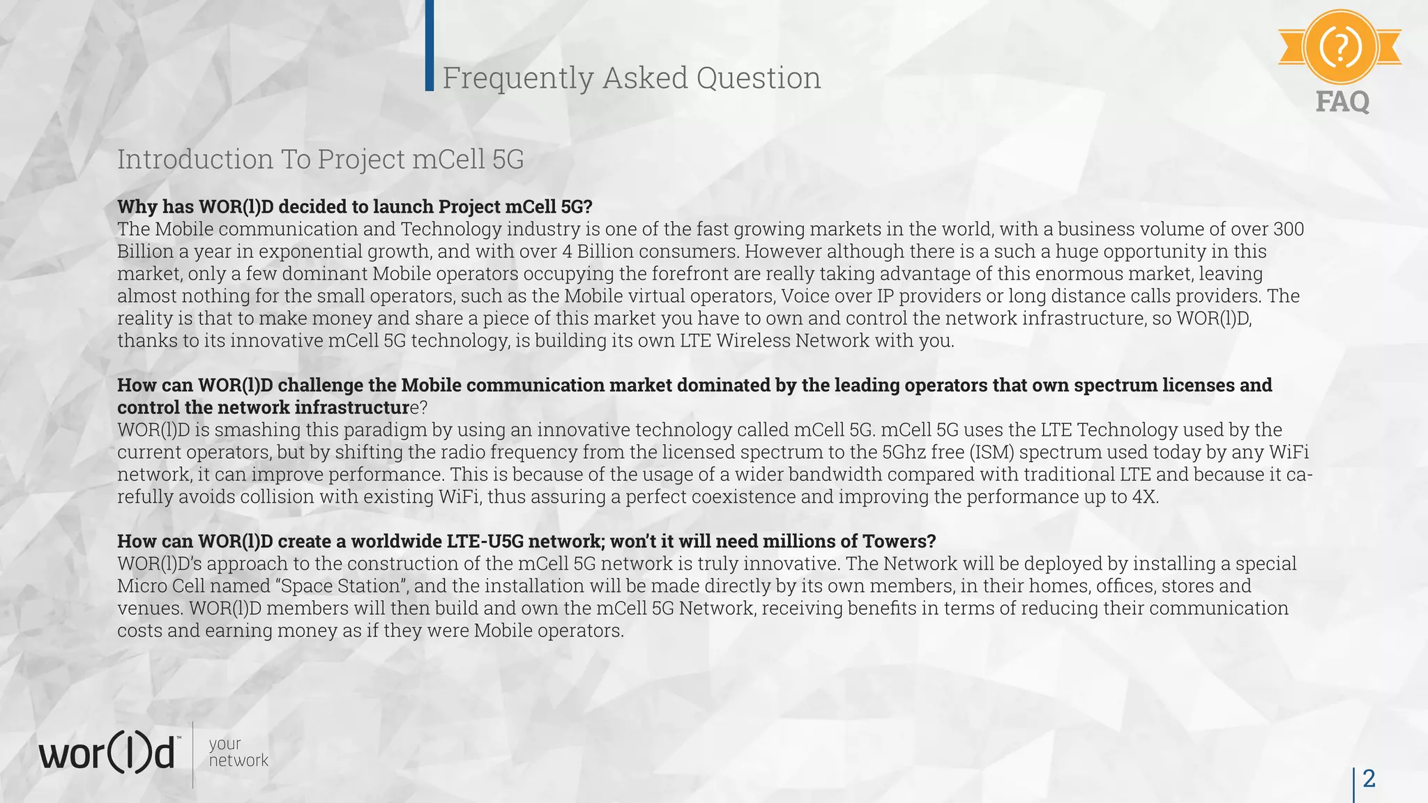 Kaizen MLM - Wor(l)d Tecnology mCell 5G | PPT