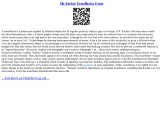 Escher Tessellations Powerpoint