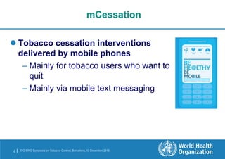 mCessation and its role in national tobacco cessation and treatment ...