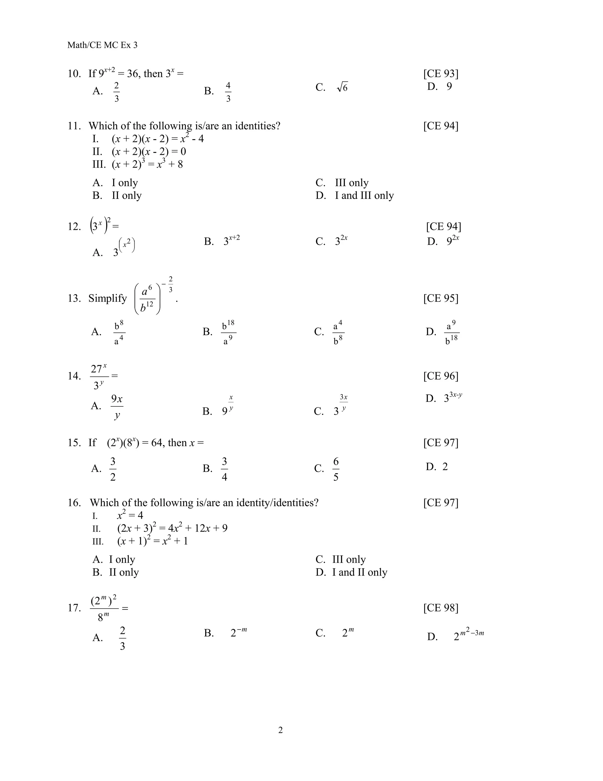 Mc Ex[1].3 Unit 3 Indices, Surds And Number Systems | PDF