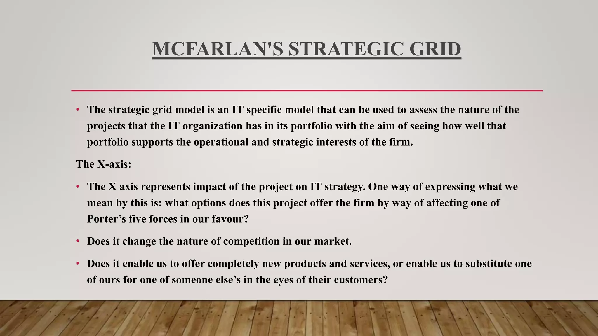 Mc farlan's strategic grid | PPTX